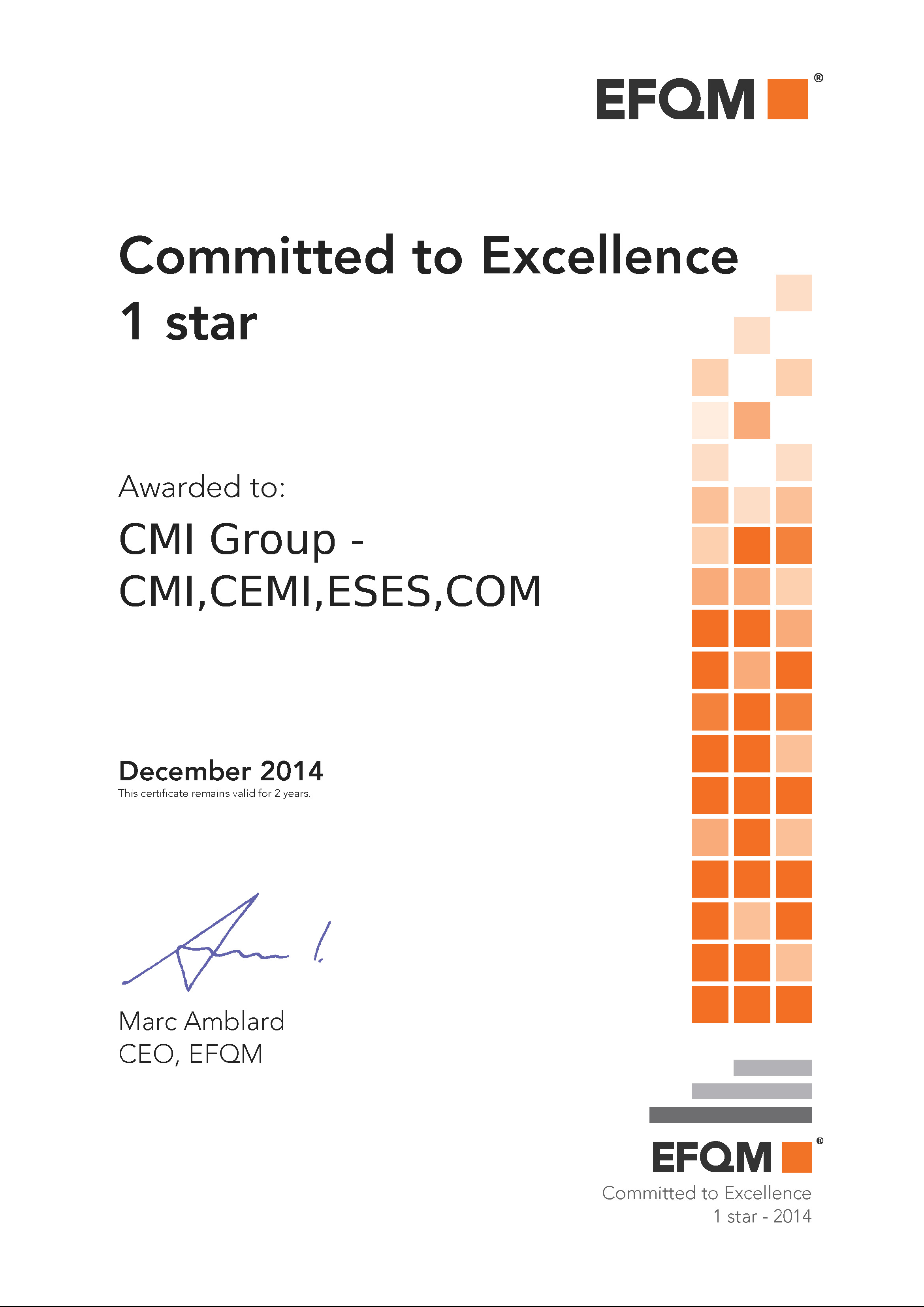CMI - Certifications